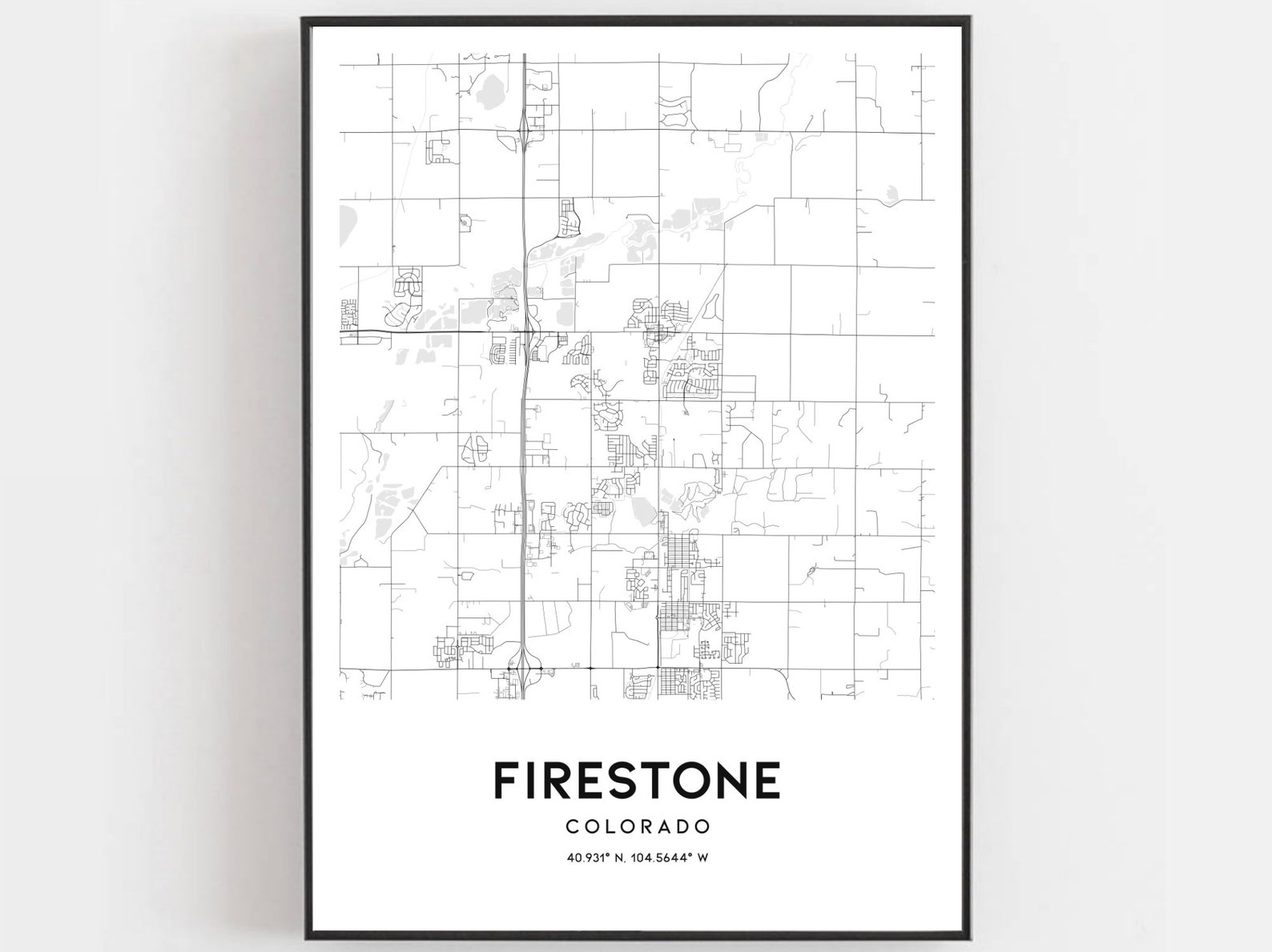 Firestone Map Print Firestone Map Poster Wall Art Co City | Etsy