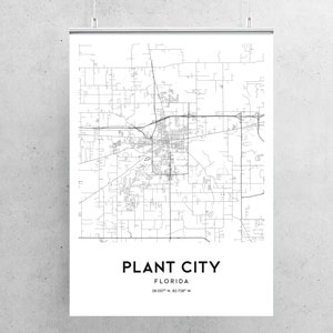 Plant City Map Print Plant City Map Poster Wall Art Fl City | Etsy
