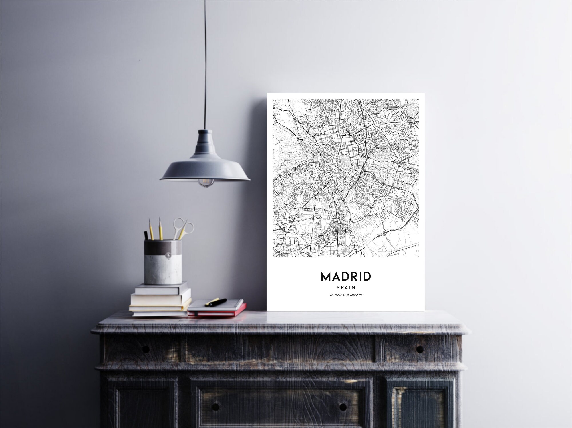 Madrid Map Print Madrid Map Poster Wall Art Madrid City | Etsy