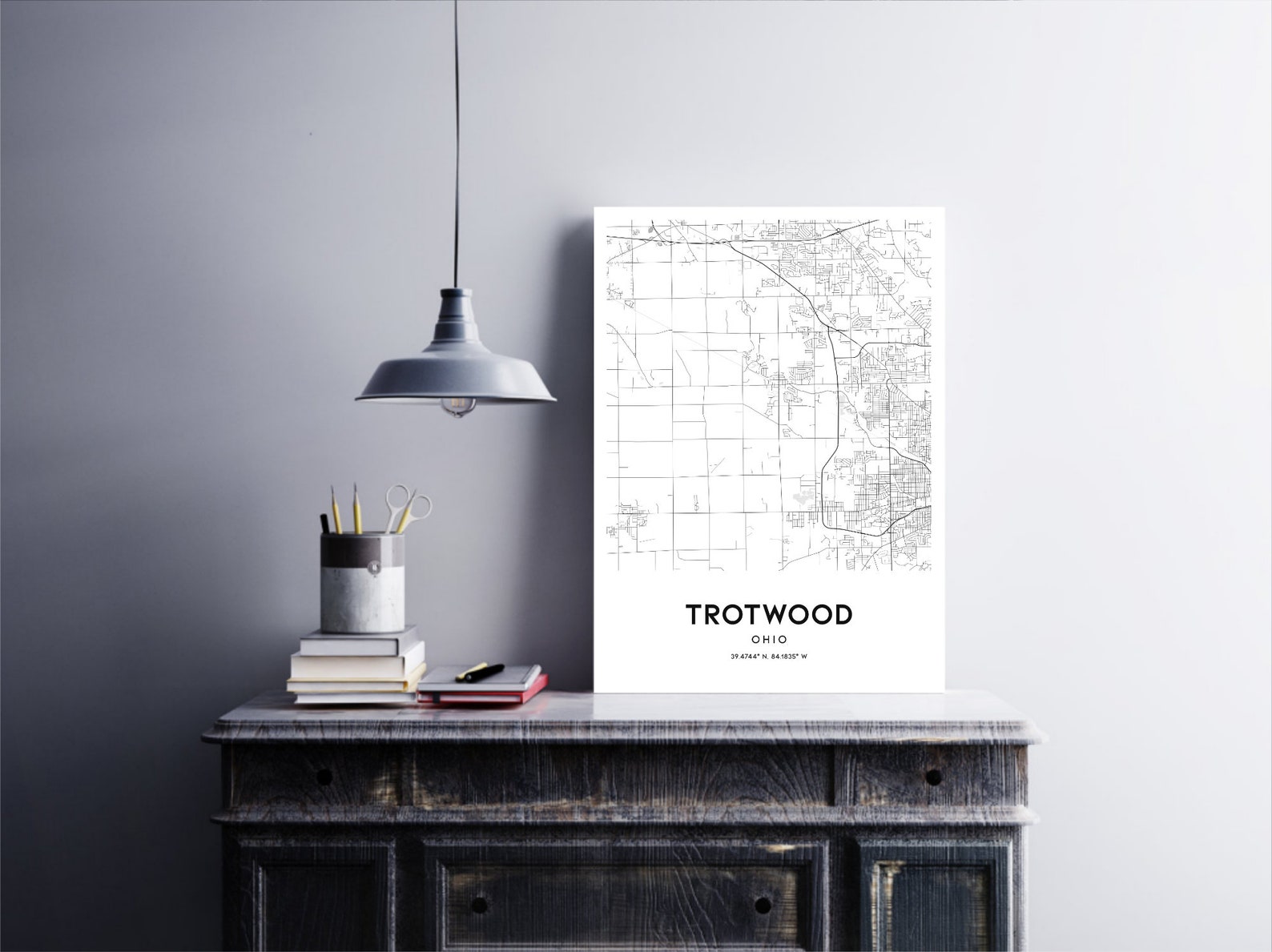 Trotwood Map Print, Trotwood Map Poster Wall Art, Oh City Map, Ohio ...
