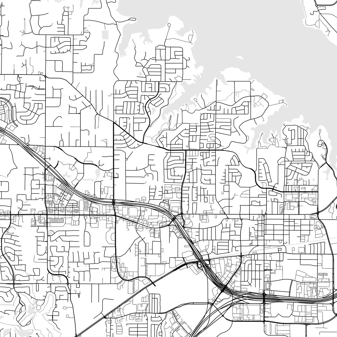 Grapevine Map Print, Grapevine Map Poster Wall Art, Tx City Map, Texas ...