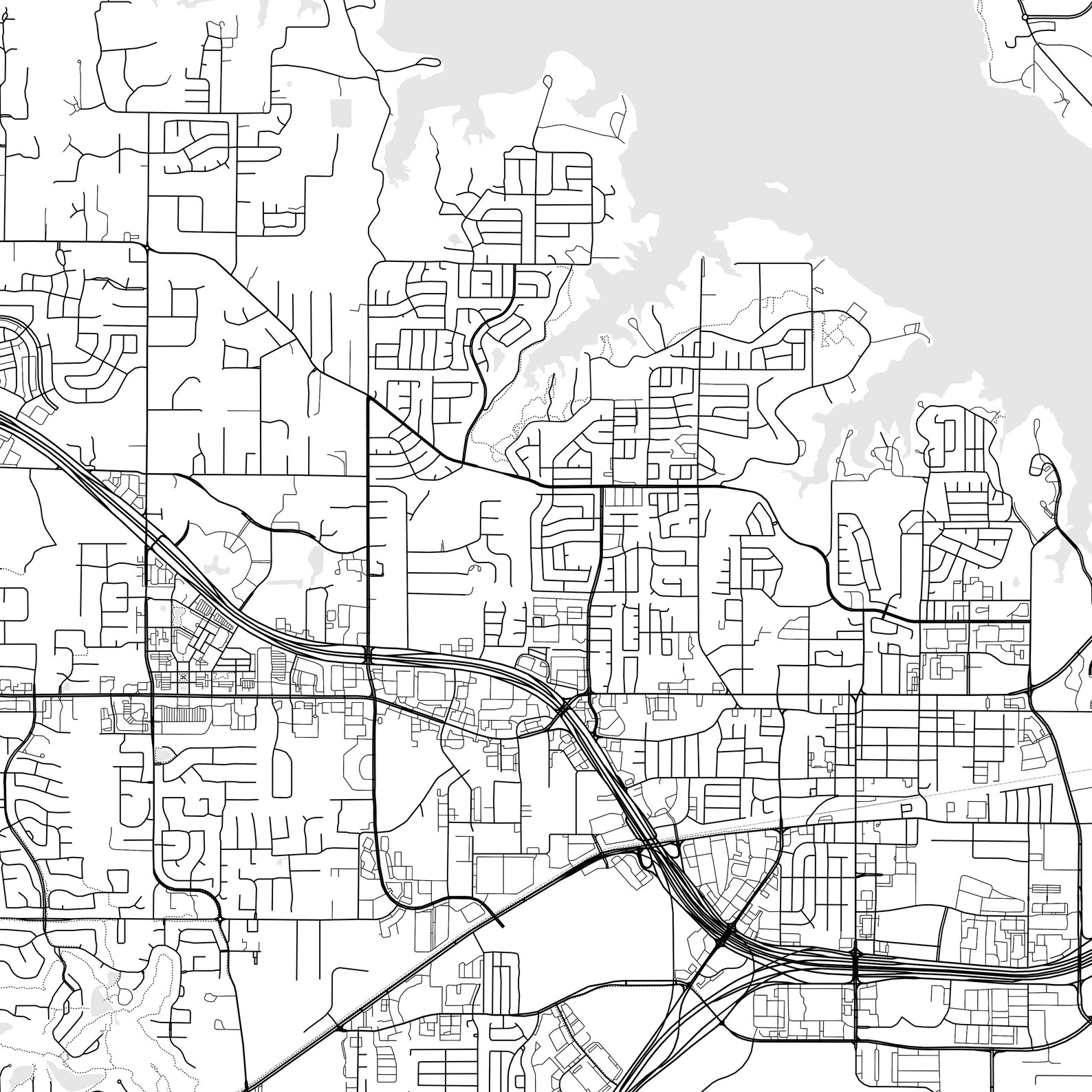 Grapevine Map Print, Grapevine Map Poster Wall Art, Tx City Map, Texas ...