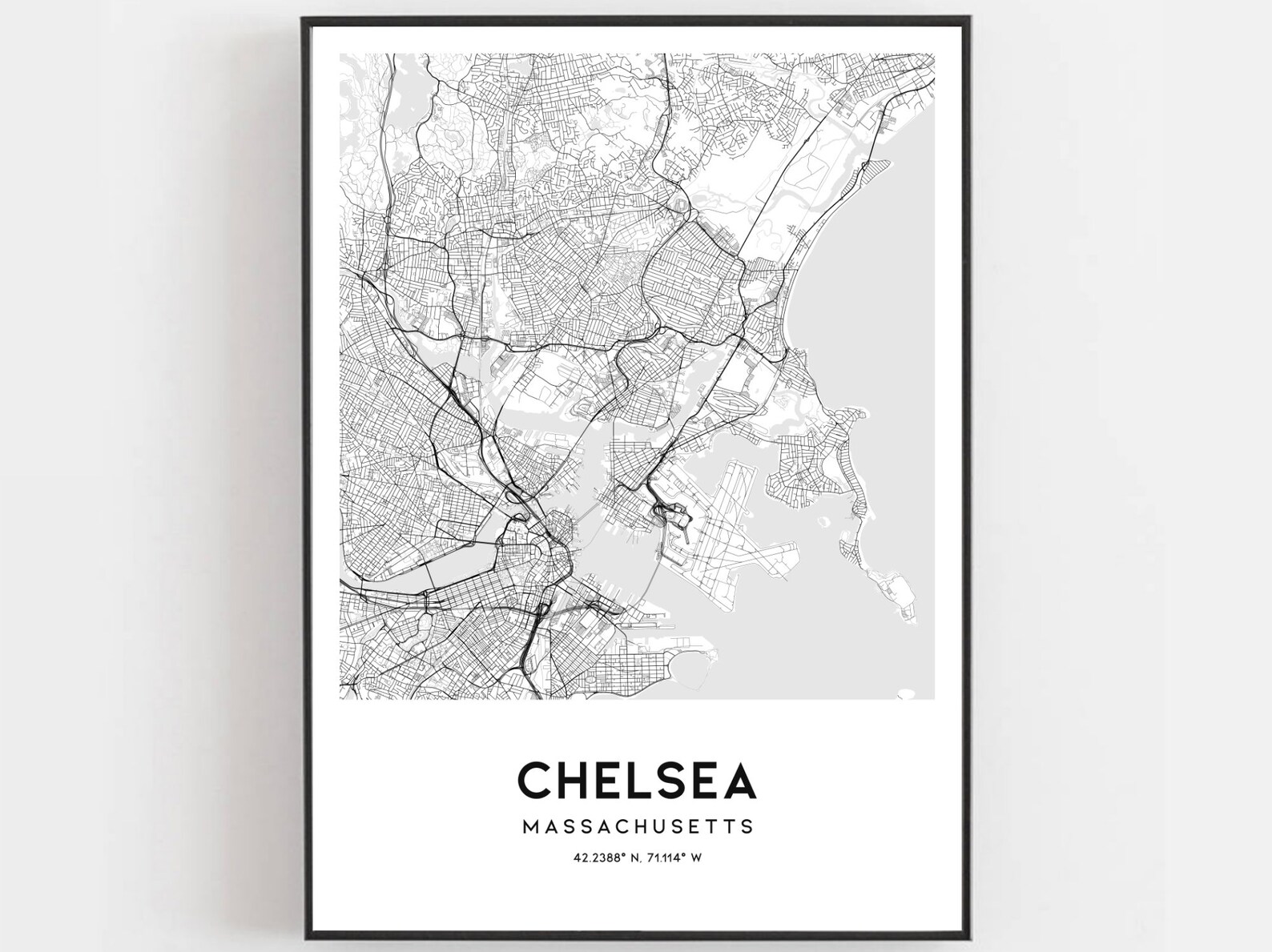 Chelsea Map Print Chelsea Map Poster Wall Art Ma City Map | Etsy