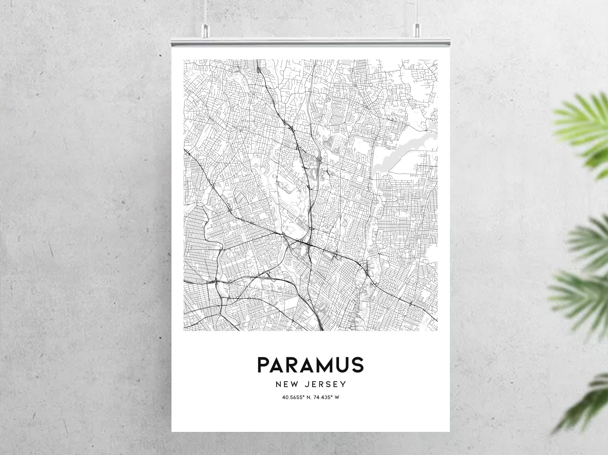 Paramus Map Print Paramus Map Poster Wall Art Nj City Map | Etsy