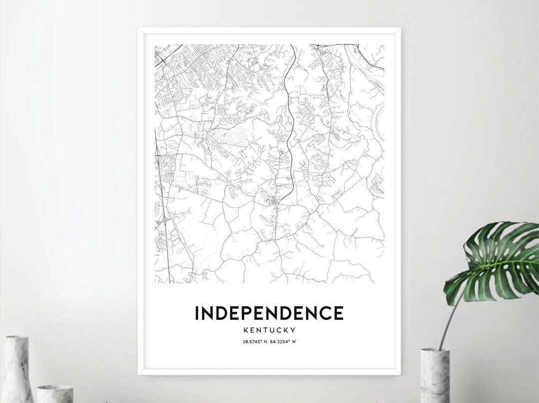 Independence Map Print, Independence Map Poster Wall Art, Ky City Map ...