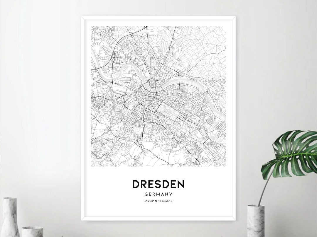 Dresden Map Print, Dresden Map Poster Wall Art, Dresden City Map ...