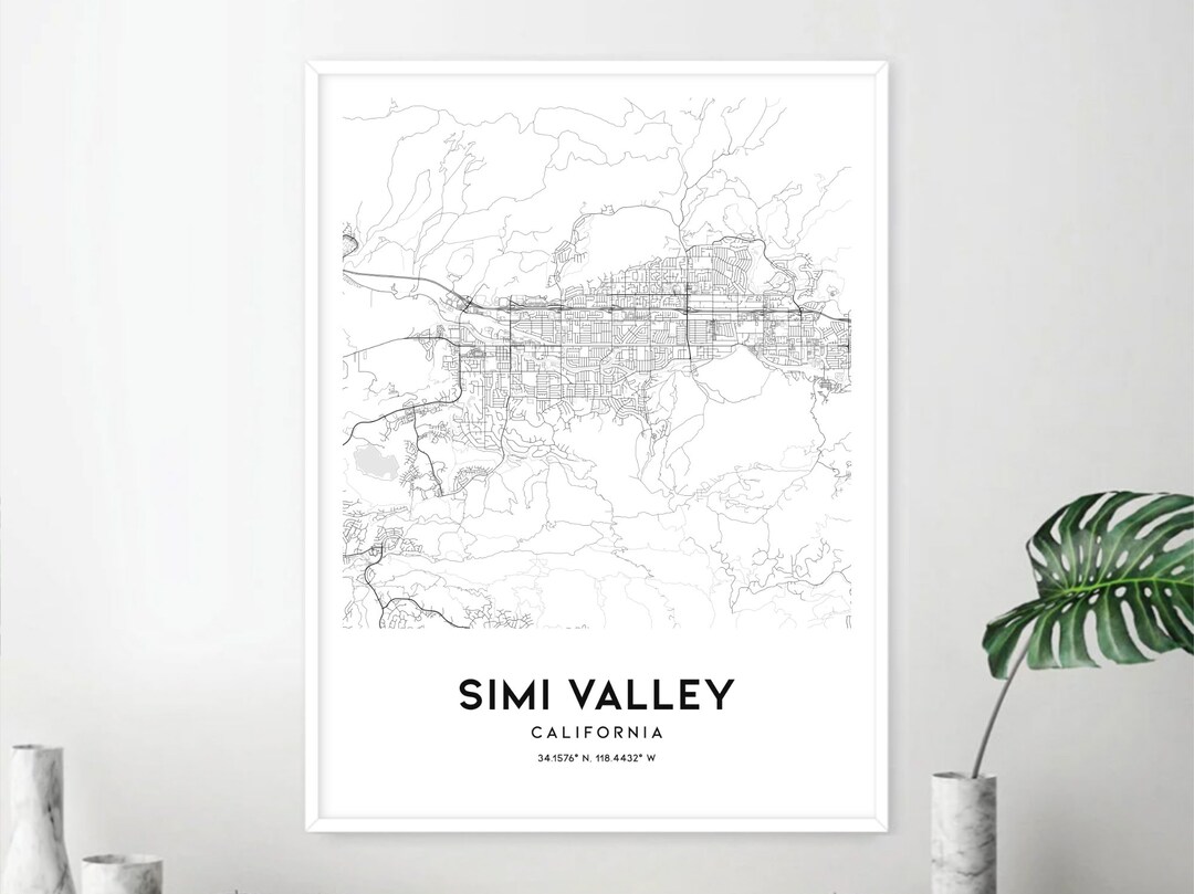 Simi Valley Map Print, Simi Valley Map Poster Wall Art, Ca City Map ...