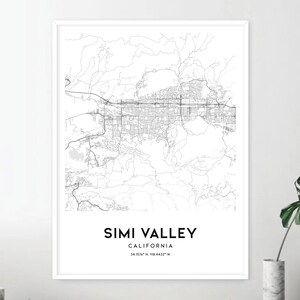 Simi Valley Map Print, Simi Valley Map Poster Wall Art, Ca City Map ...
