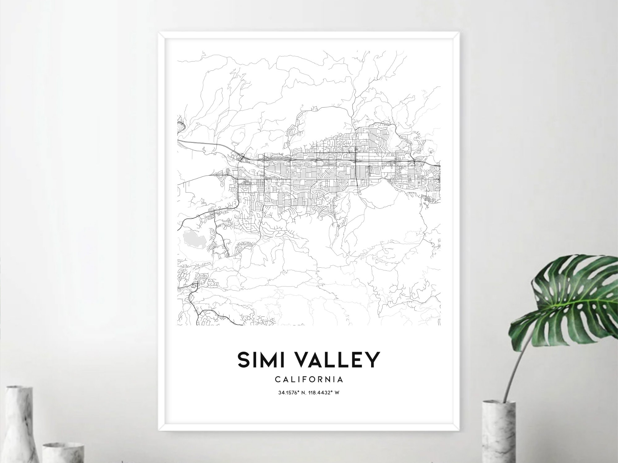 Simi Valley Map Print, Simi Valley Map Poster Wall Art, Ca City Map ...