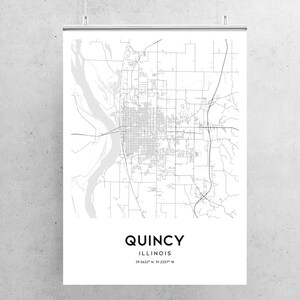 Quincy Map Print Quincy Map Poster Wall Art Il City Map | Etsy