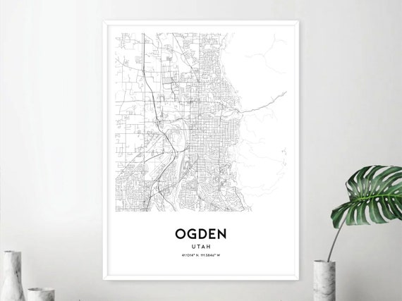 Ogden Map Print Ogden Map Poster Wall Art Ut City Map Utah | Etsy