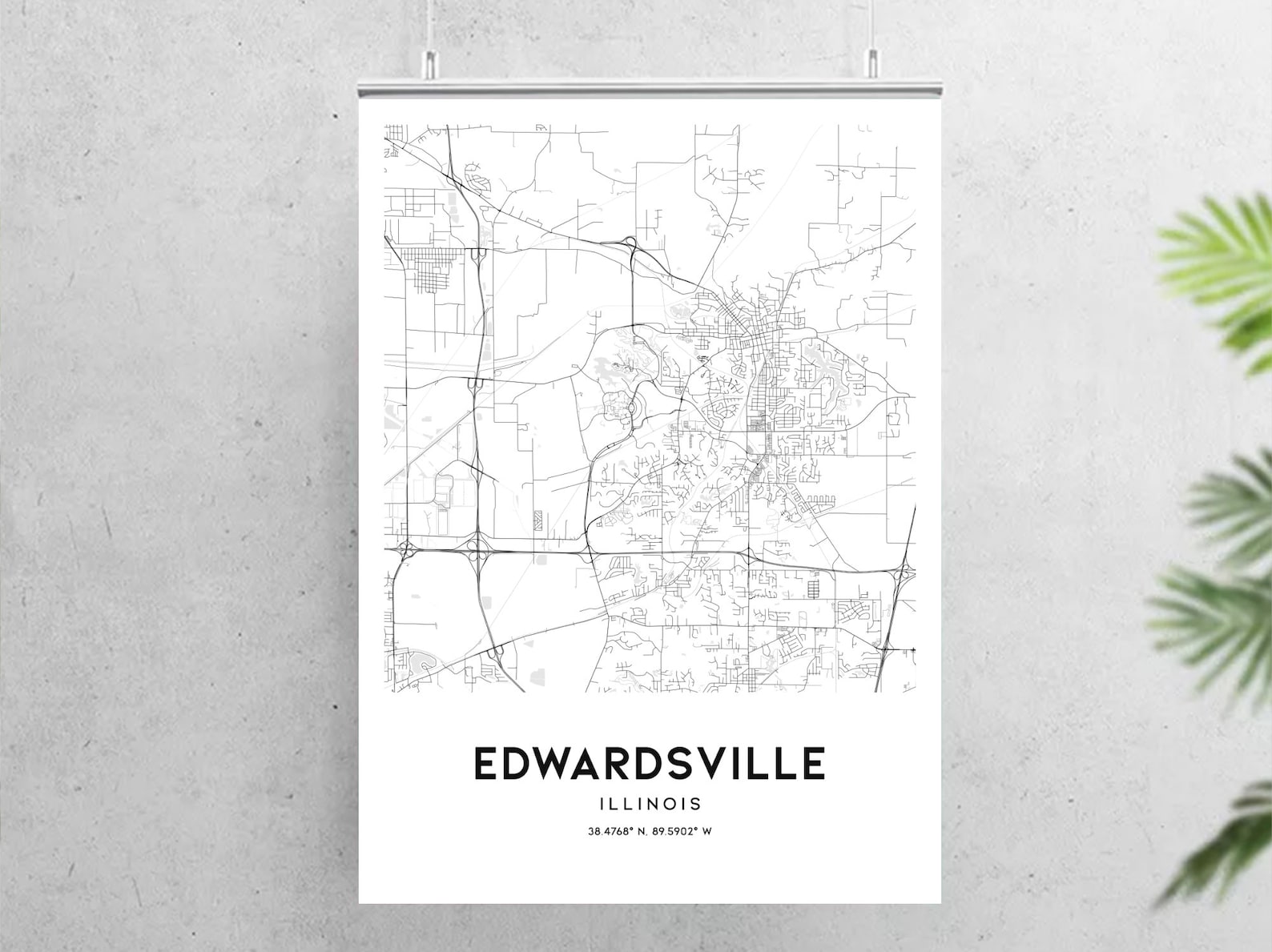 Edwardsville Map Print Edwardsville Map Poster Wall Art Il | Etsy