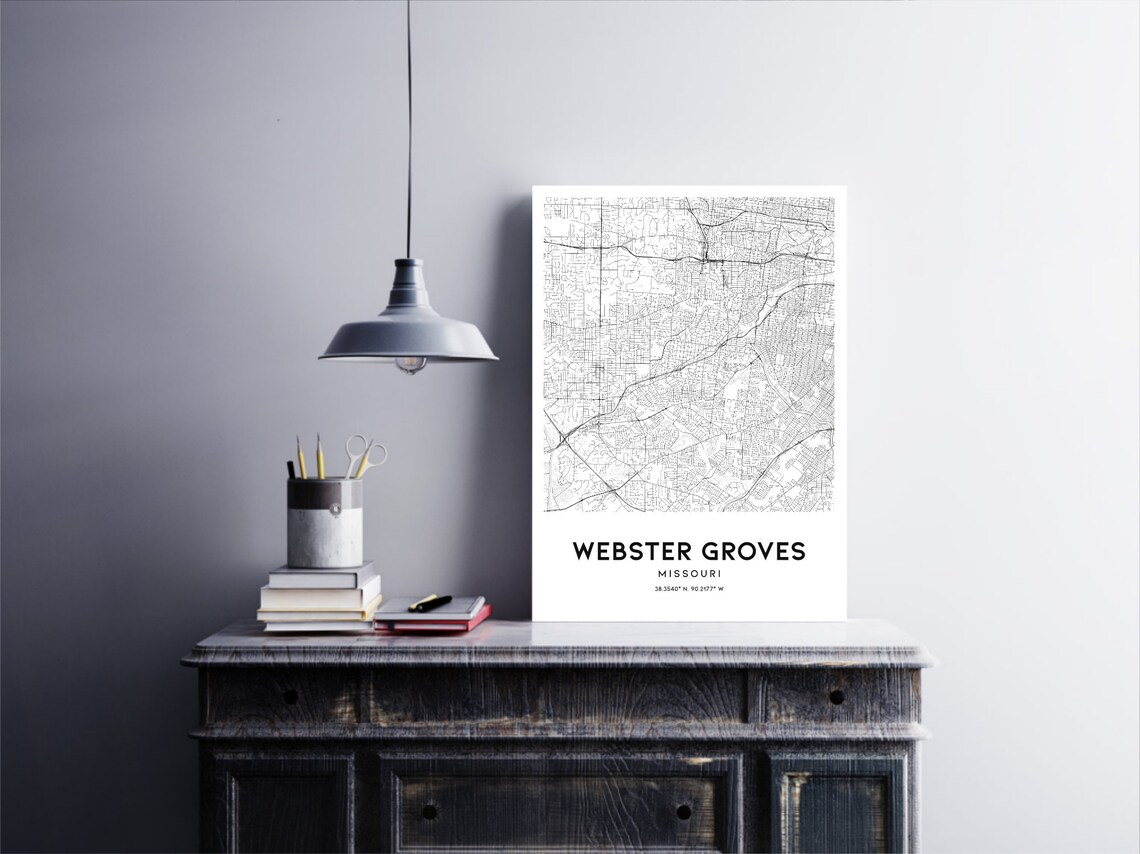 Webster Groves Map Print, Webster Groves Map Poster Wall Art, Mo City ...