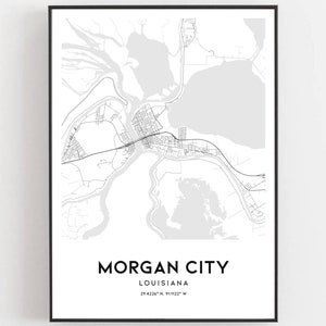 Morgan City Map Print Morgan City Map Poster Wall Art La | Etsy