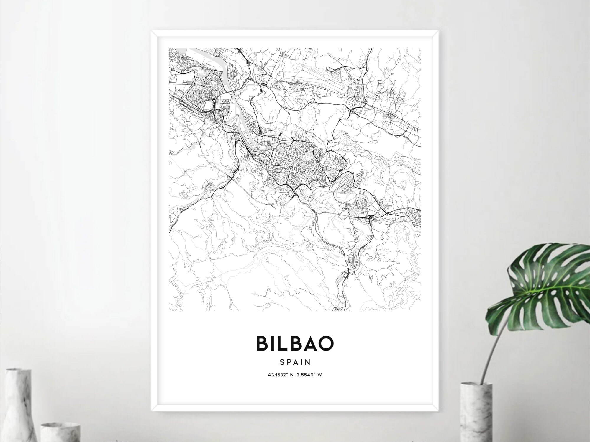 Bilbao Map Print Bilbao Map Poster Wall Art Bilbao City Map - Etsy UK