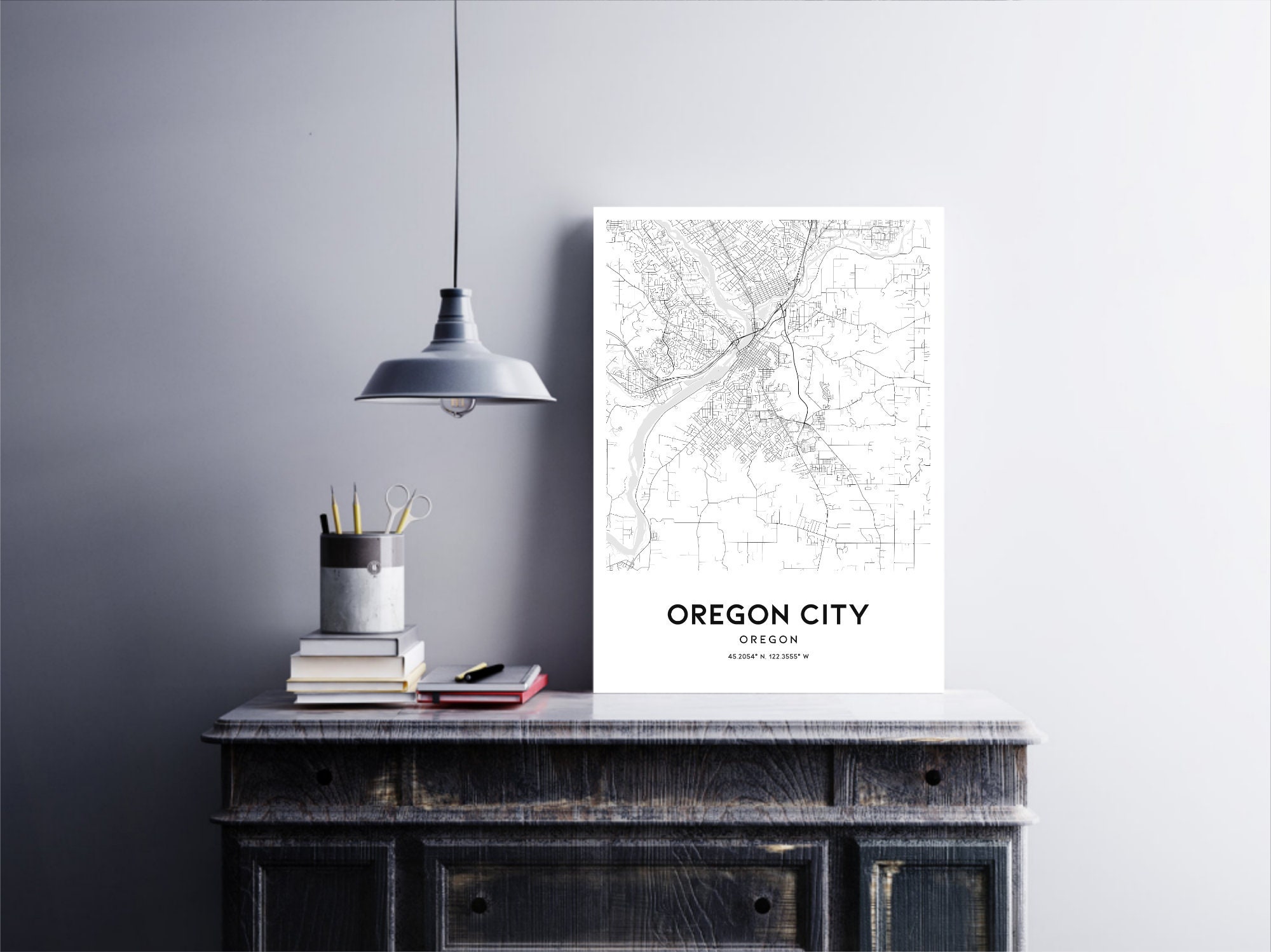 Oregon City Map Print, Oregon City Map Poster Wall Art, or City Map ...