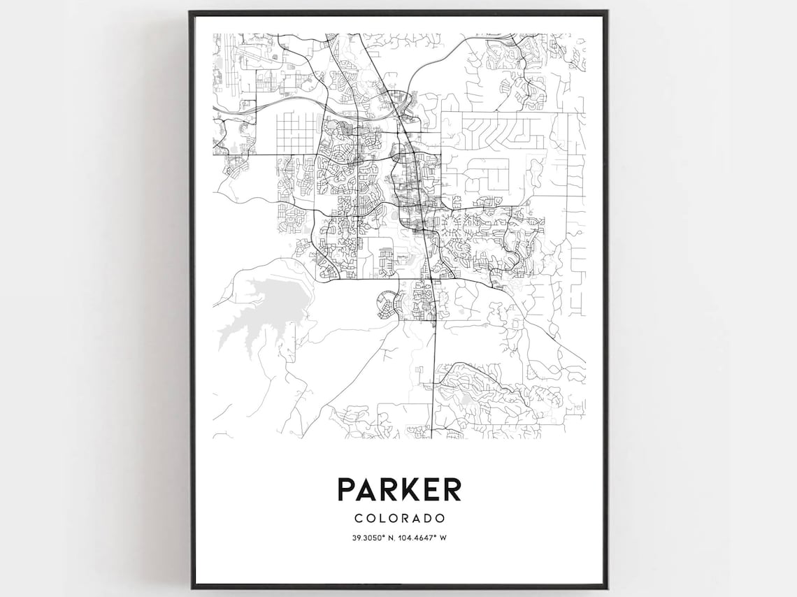 Parker Map Print Parker Map Poster Wall Art Co City Map | Etsy