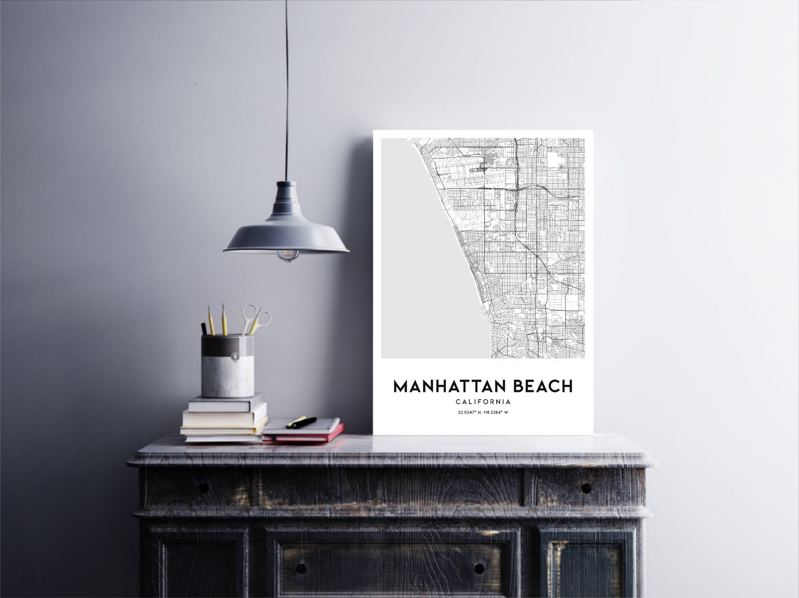 Manhattan Beach Map Print Manhattan Beach Map Poster Wall - Etsy
