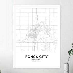 Ponca City Map Print, Ponca City Map Poster Wall Art, Ok City Map ...