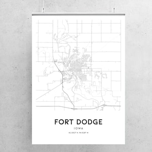 Fort Dodge Map Print Fort Dodge Map Poster Wall Art Ia City | Etsy
