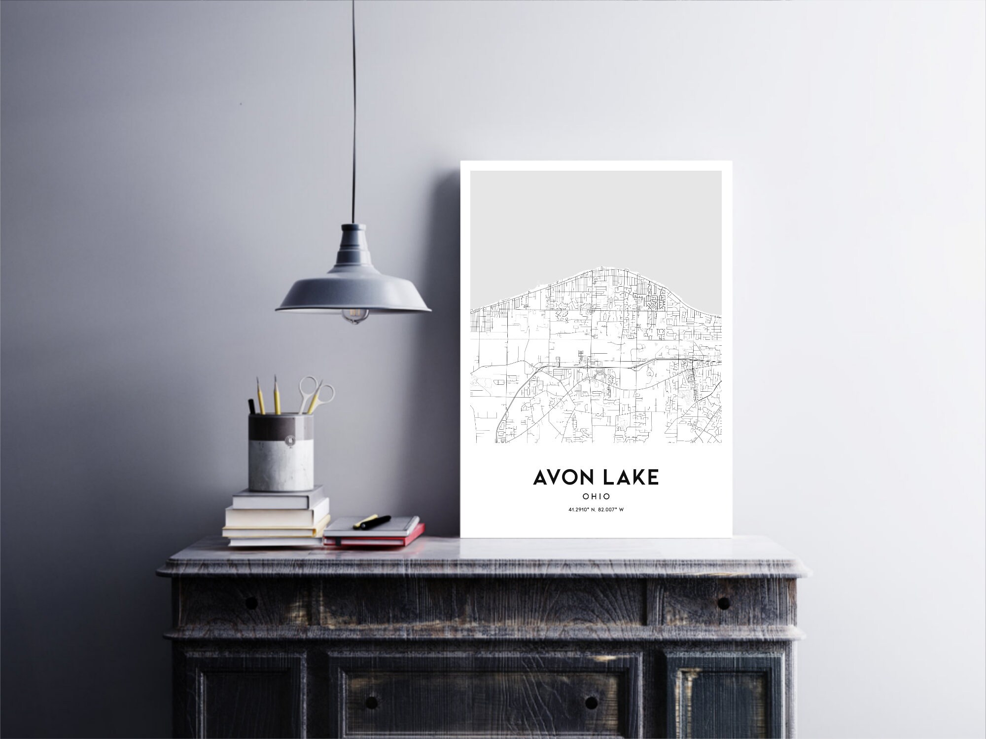 Avon Lake Map Print Avon Lake Map Poster Wall Art Oh City - Etsy UK
