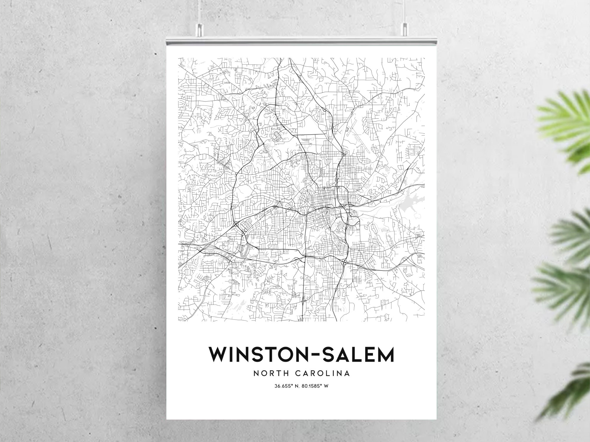 Winston-salem Map Print Winston-salem Map Poster Wall Art Nc | Etsy
