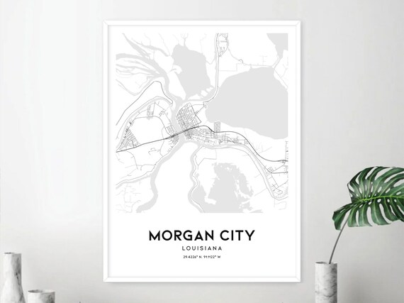Morgan City Map Print Morgan City Map Poster Wall Art La - Etsy