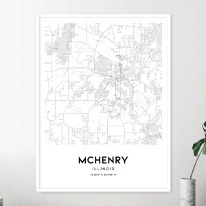 Mchenry Map Print Mchenry Map Poster Wall Art Il City Map - Etsy