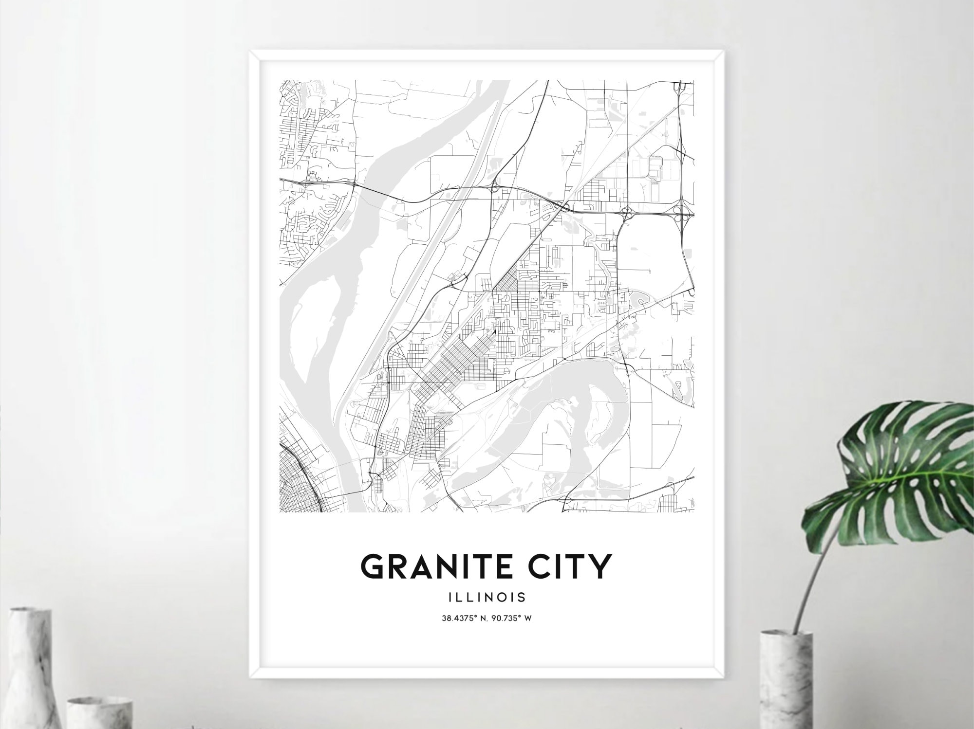 Granite City Map Print, Granite City Map Poster Wall Art, Il City Map ...
