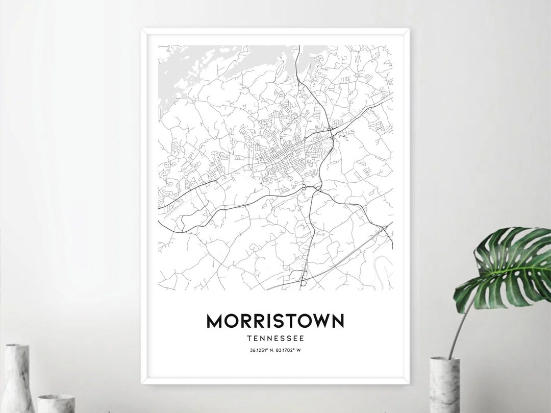 Morristown Map Print, Morristown Map Poster Wall Art, Tn City Map ...