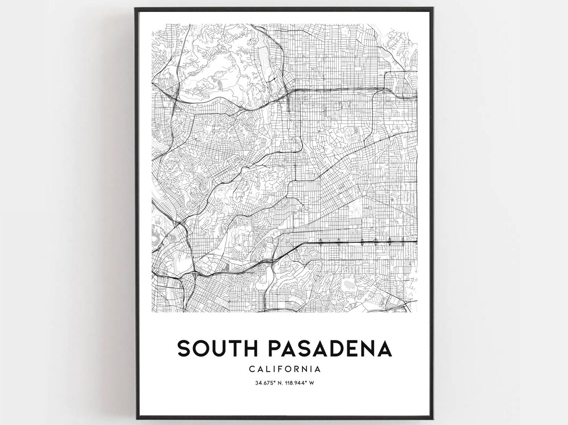 South Pasadena Map Print South Pasadena Map Poster Wall Art | Etsy