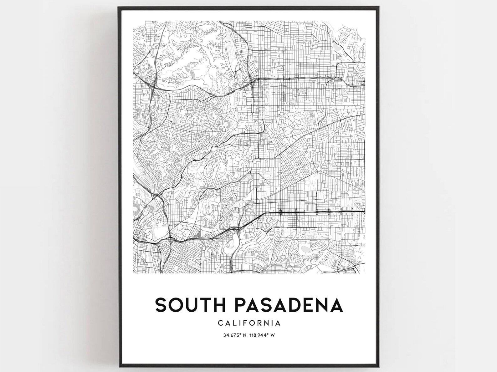 South Pasadena Map Print South Pasadena Map Poster Wall Art | Etsy