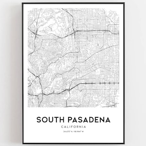 South Pasadena Map Print South Pasadena Map Poster Wall Art | Etsy