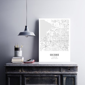 Ocoee Map Print, Ocoee Map Poster Wall Art, Fl City Map, Florida Print ...