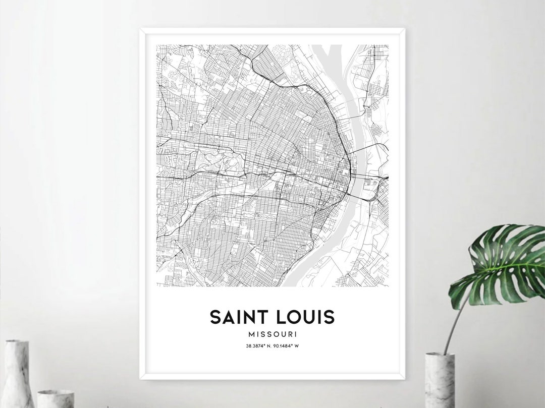 Saint Louis Map Print, Saint Louis Map Poster Wall Art, Mo City Map ...