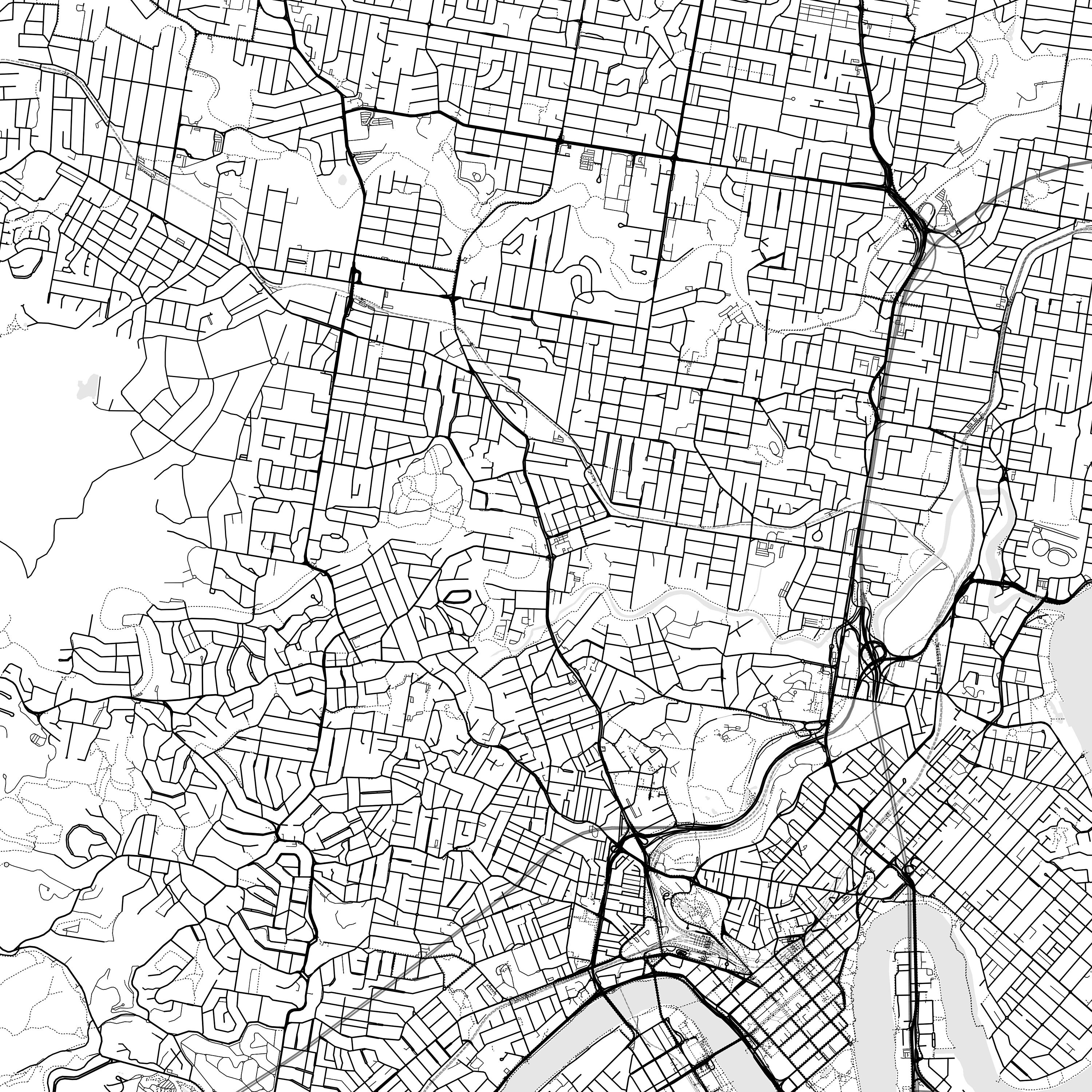 Brisbane Map Print, Brisbane Map Poster Wall Art, Brisbane City Map ...