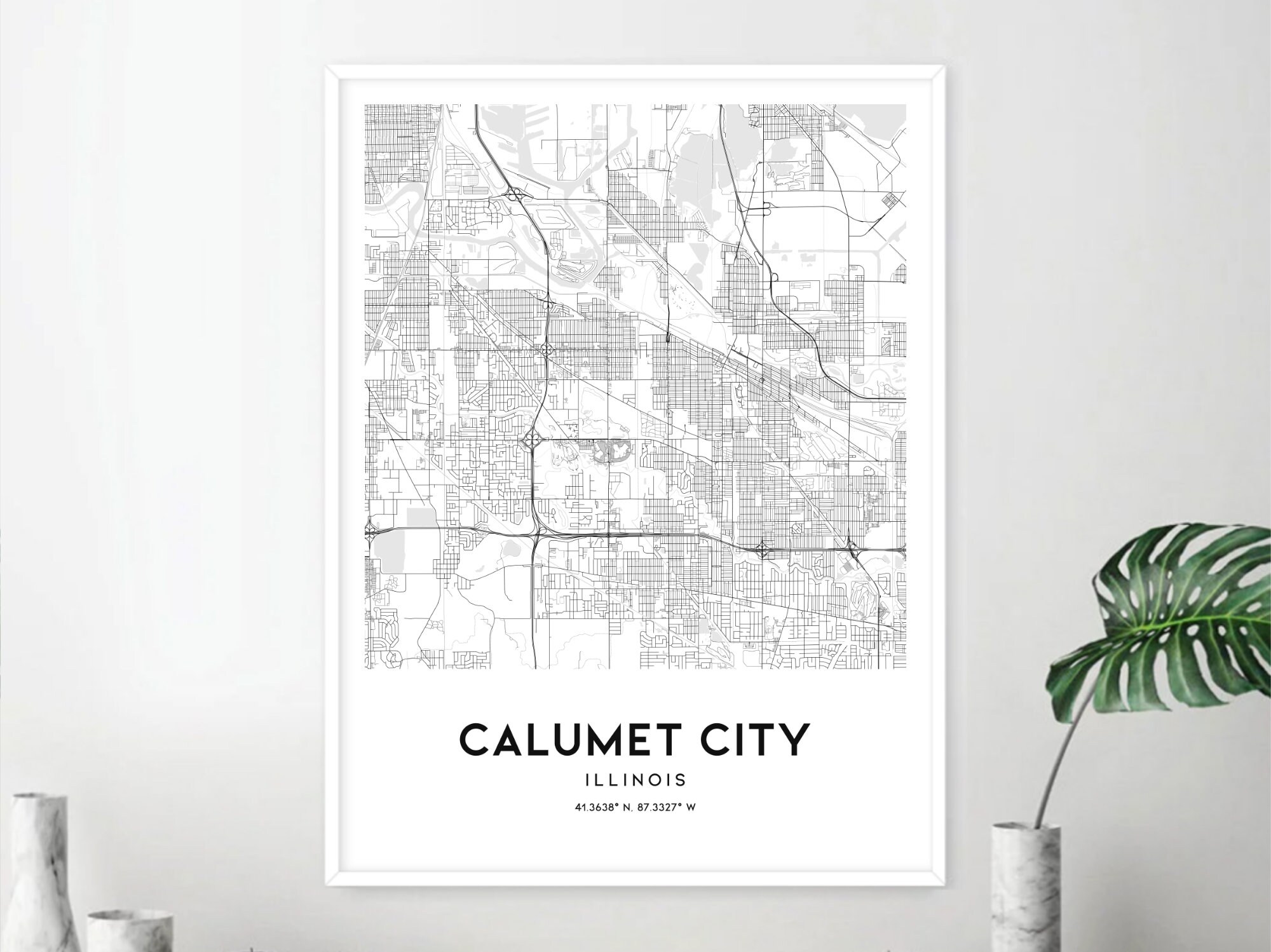 Calumet City Map Print Calumet City Map Poster Wall Art Il - Etsy