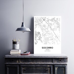 Socorro Map Print, Socorro Map Poster Wall Art, Tx City Map, Texas ...