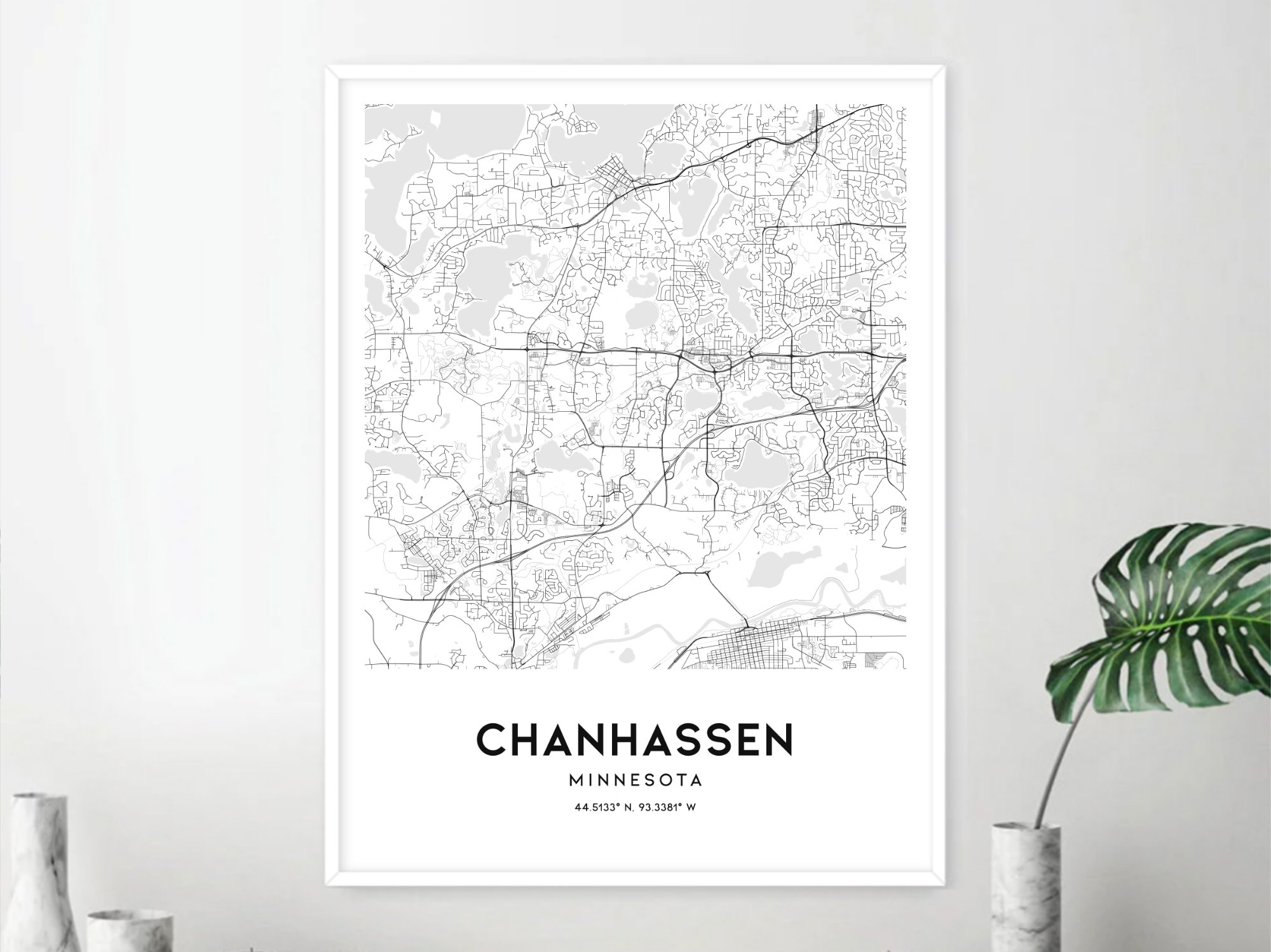 Chanhassen Map Print, Chanhassen Map Poster Wall Art, Mn City Map ...