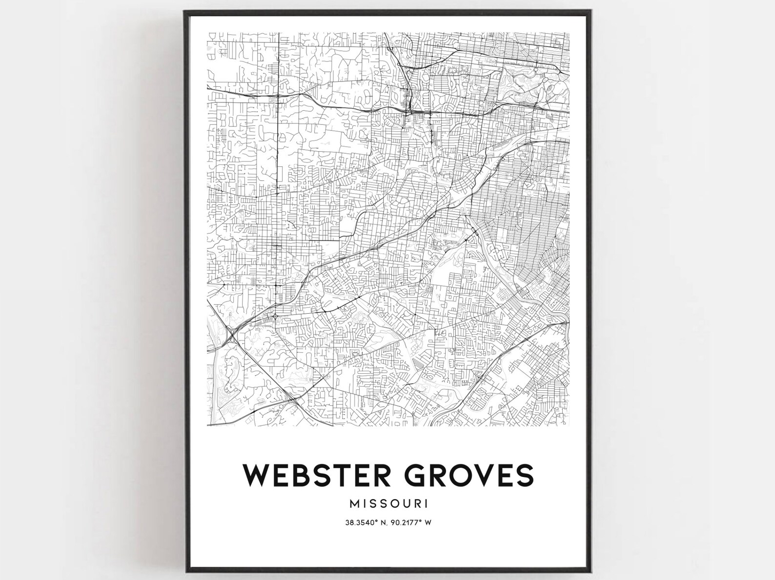 Webster Groves Map Print Webster Groves Map Poster Wall Art | Etsy