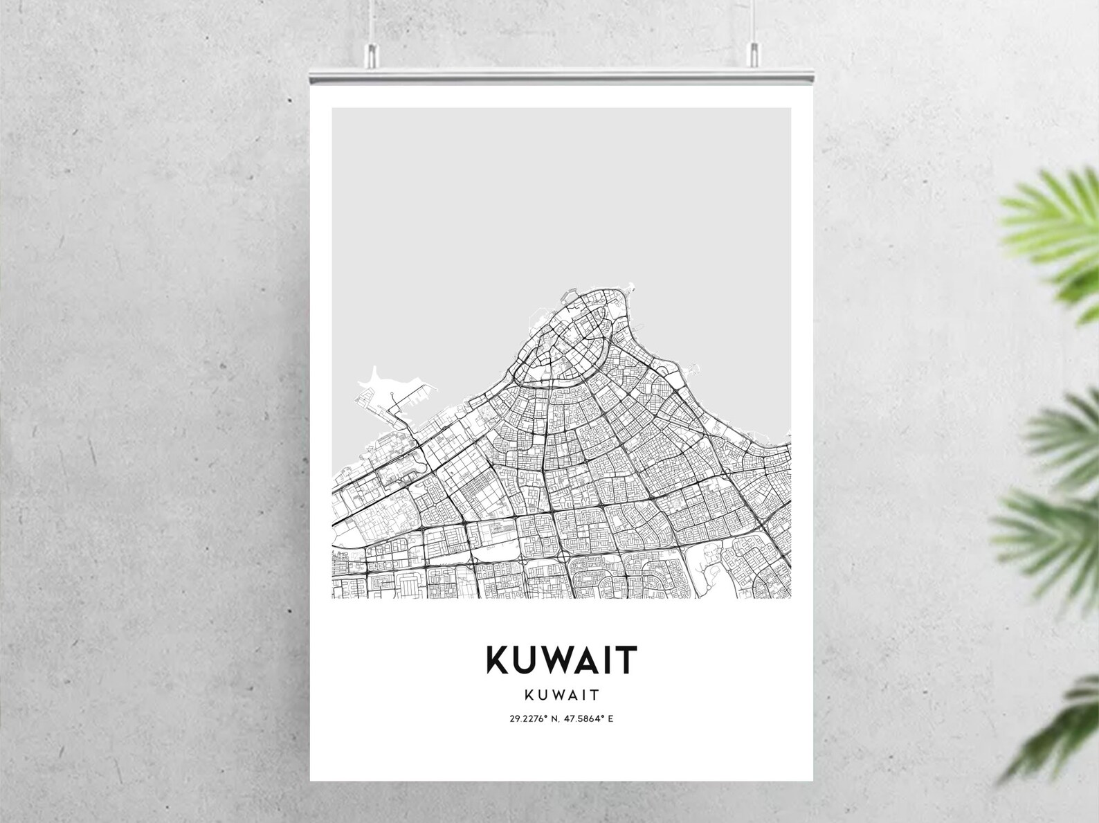 Kuwait Map Print Kuwait Map Poster Wall Art Kuwait City | Etsy