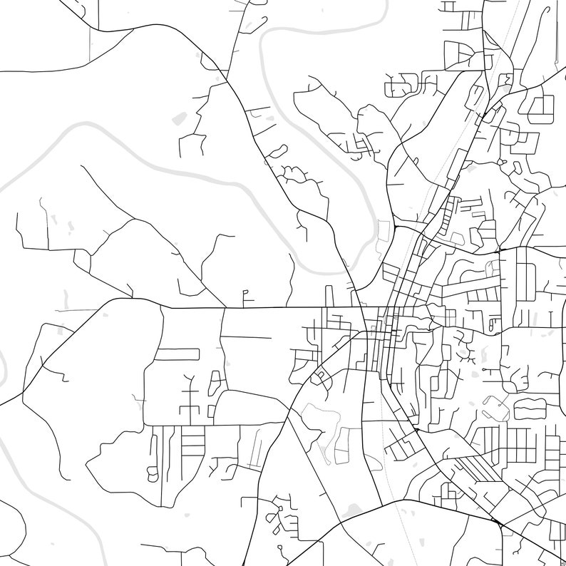 Calhoun Map Print, Calhoun Map Poster Wall Art, Ga City Map, Georgia ...