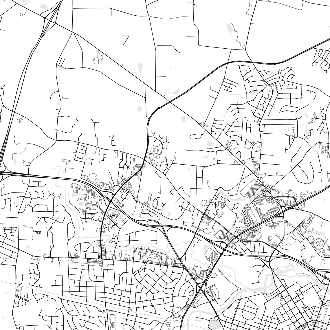 Rocky Mount Map Print, Rocky Mount Map Poster Wall Art, Nc City Map ...
