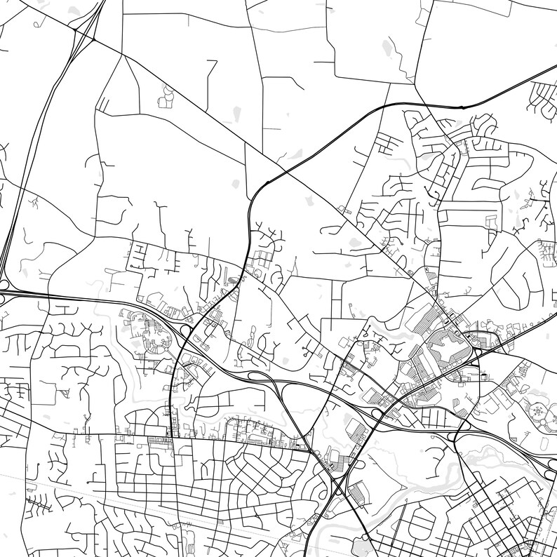 Rocky Mount Map Print, Rocky Mount Map Poster Wall Art, Nc City Map ...