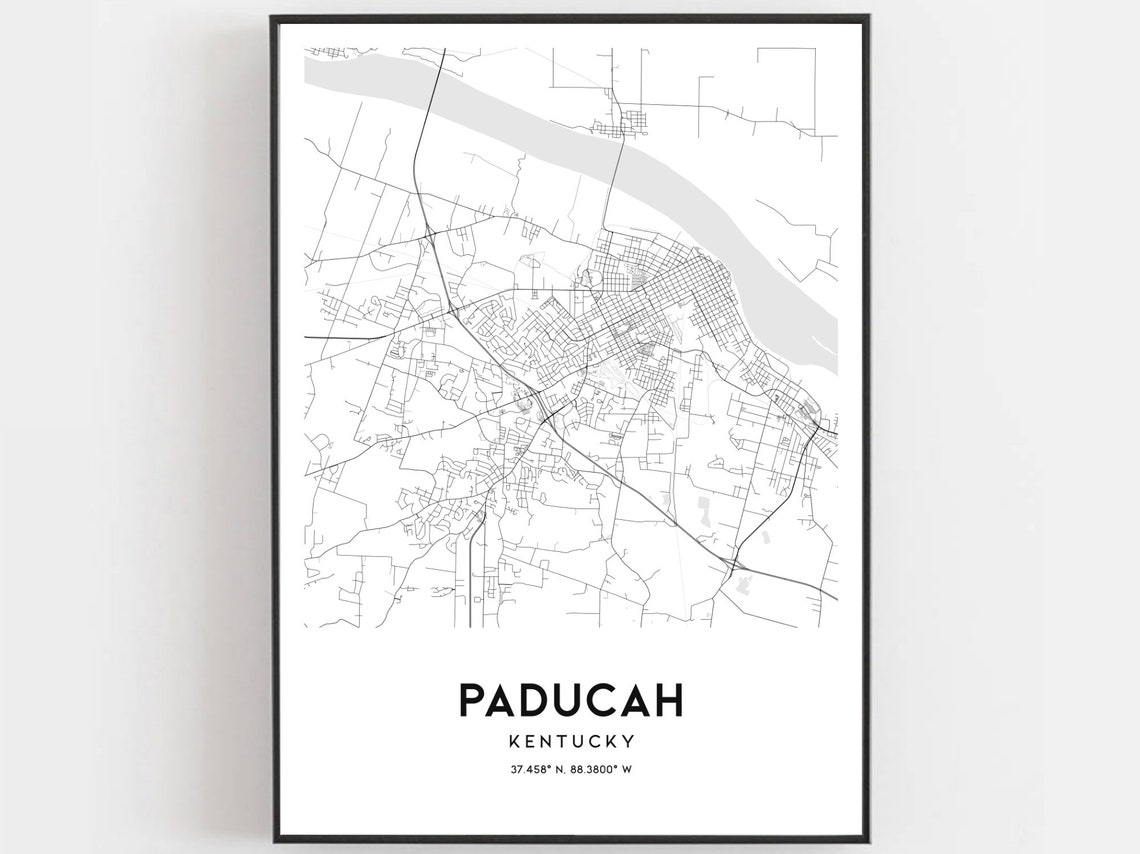 Paducah Map Print Paducah Map Poster Wall Art Ky City Map | Etsy