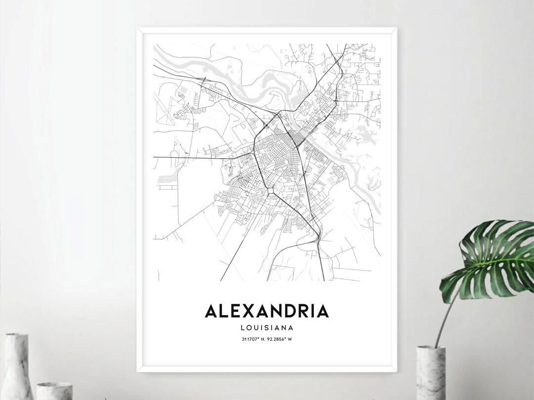 Alexandria Map Print Alexandria Map Poster Wall Art La City - Etsy