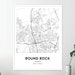 Round Rock Map Print Round Rock Map Poster Wall Art Tx City - Etsy