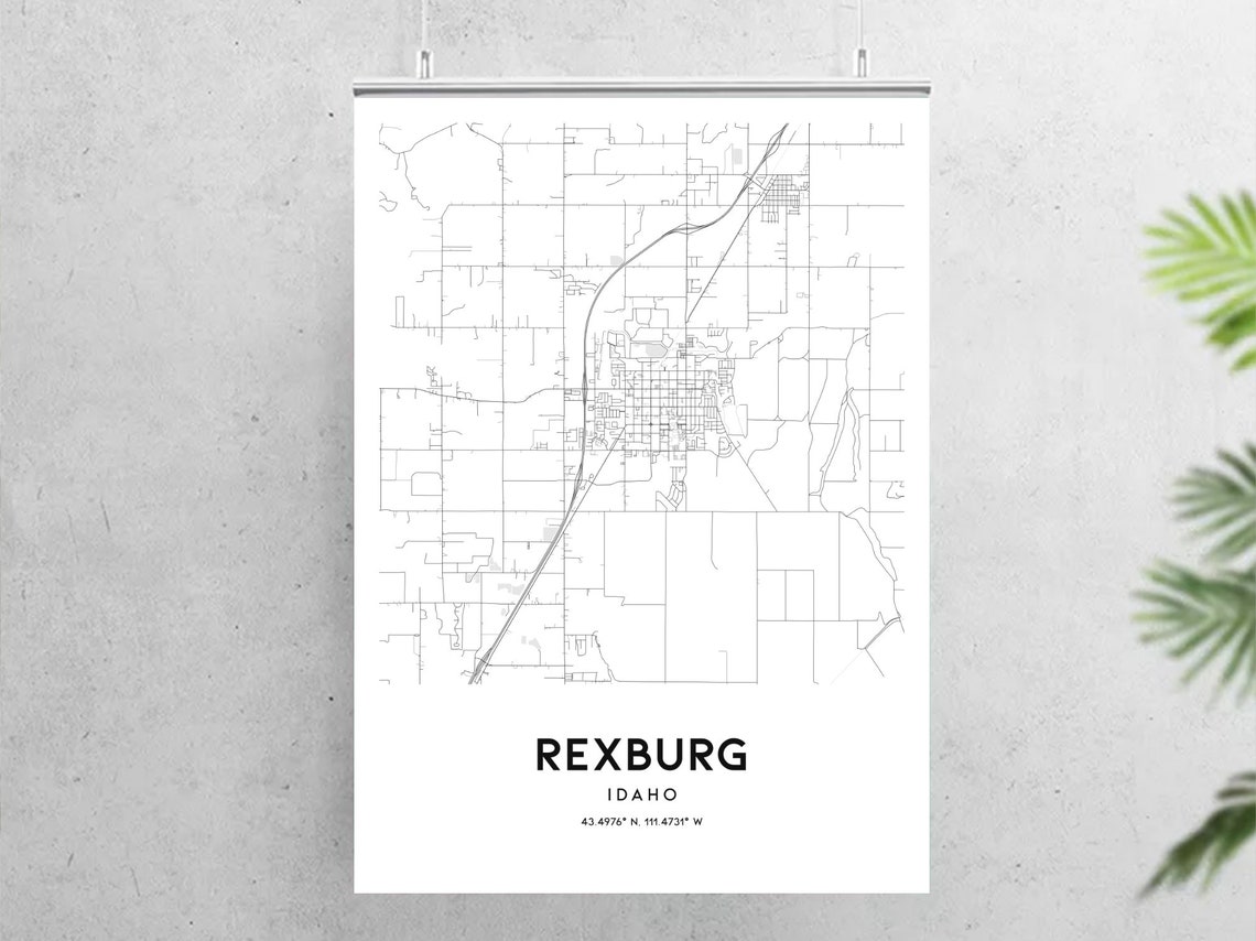 Rexburg Map Print Rexburg Map Poster Wall Art Id City Map | Etsy