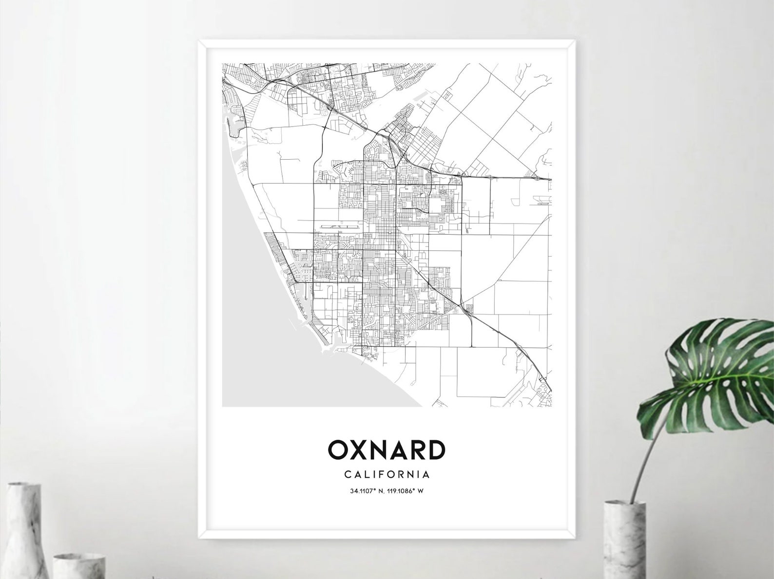 Oxnard Map Print Oxnard Map Poster Wall Art Ca City Map - Etsy