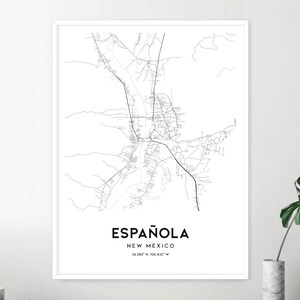 Española Map Print Española Map Poster Wall Art Nm City Map - Etsy
